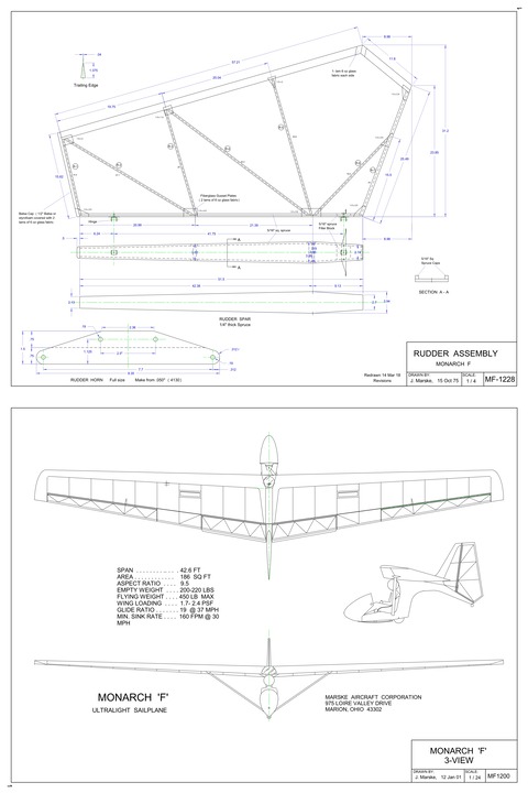 Monarch F Drawing Set – Complete PDF Bundle – Marske Aircraft
