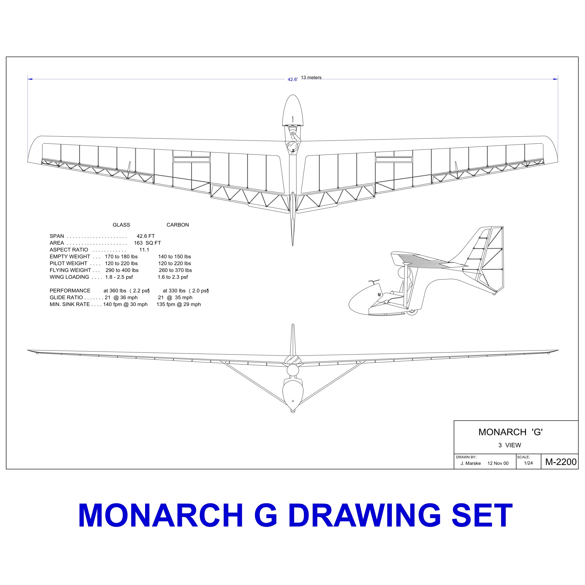 Monarch G Drawing Set – Complete PDF Bundle – Marske Aircraft