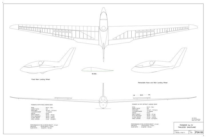 Pioneer 3A Drawing Set – Complete PDF Bundle – Marske Aircraft